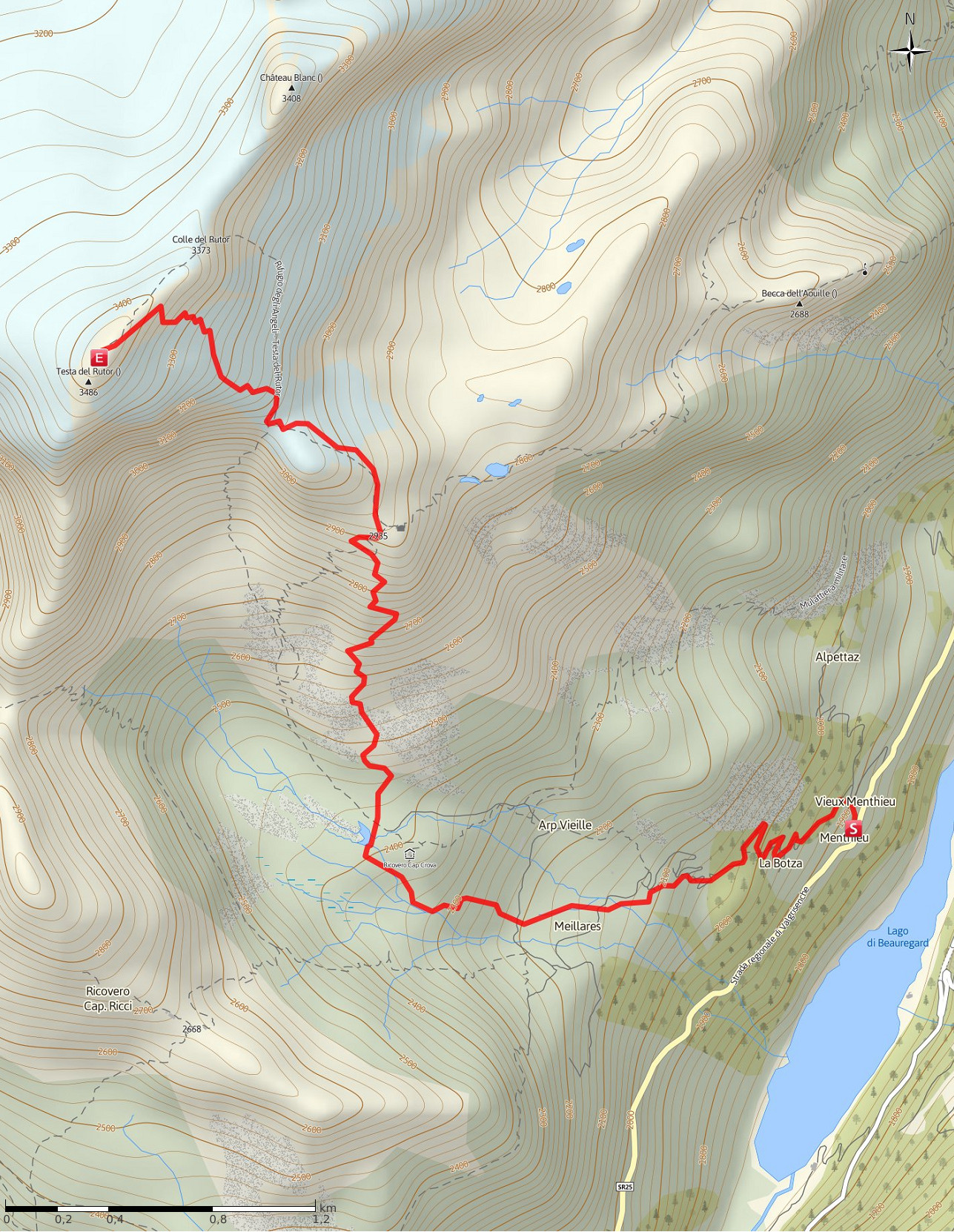 Cima de Entrelor, Punta Rabugine, Testa del Rutor - Skitouren in den ...